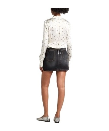 GANNI Floral Printed Collared Long-sleeve Bodysuit Shirt