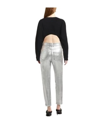 Saint Laurent Off-shoulder Drop Shoulder Long Sleeve Top