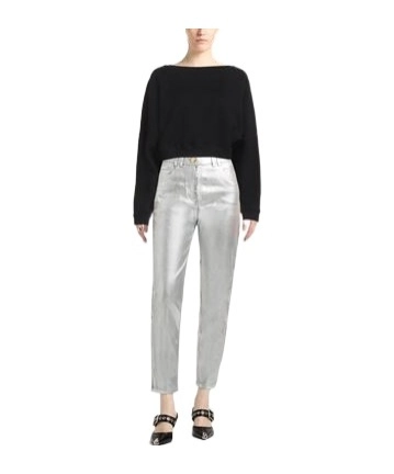 Saint Laurent Off-shoulder Drop Shoulder Long Sleeve Top