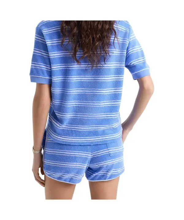 SPORTY  RICH Sporty & Rich Juniper Striped Polo T-shirt