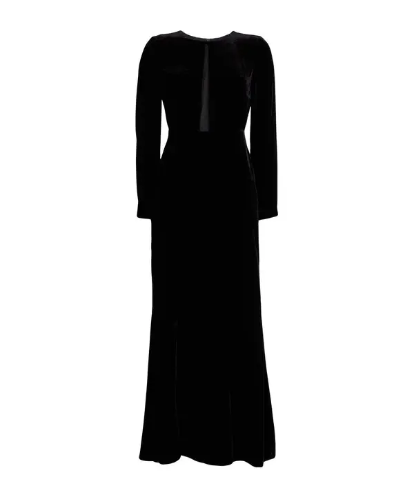 Max Mara Velvet Long Sleeve Gown