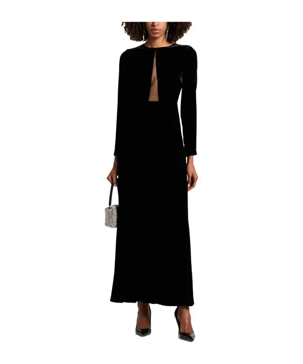 Max Mara Velvet Long Sleeve Gown