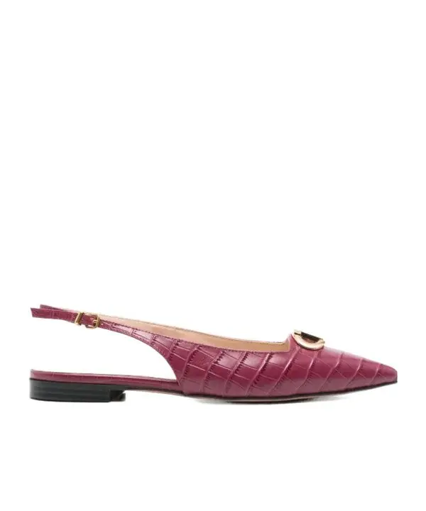 TWINSET Crocodile-effect Slingback Pumps - Red
