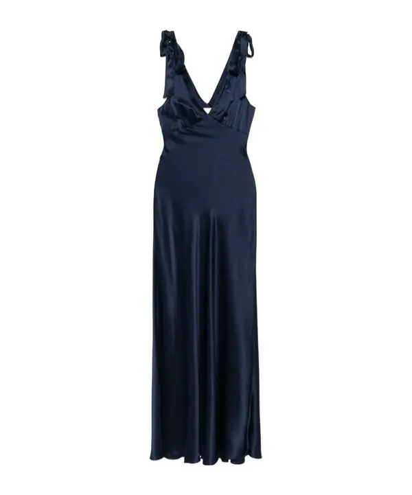 REFORMATION Pernille Dress With V-neck And Tie Straps - Black