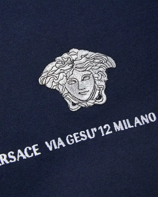 Versace Embroidered-medusa Head T-shirt