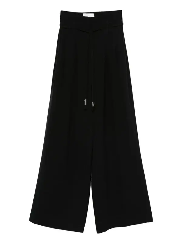 Nanushka High-waisted Belted Wide-leg Trousers