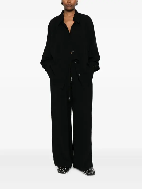 Nanushka High-waisted Belted Wide-leg Trousers