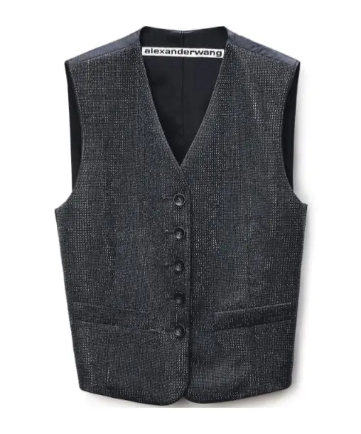 Alexander Wang Tailored Vest With Hotfix Embellishments - Grey