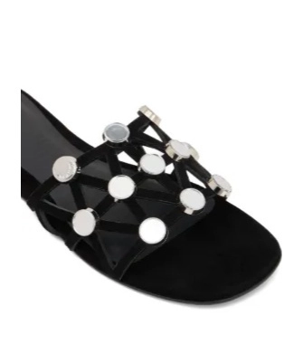 Attico Grid Studded Flats