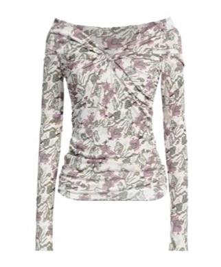 Isabel Marant Étoile Off-the-shoulder Floral Print Long Sleeve T-shirt