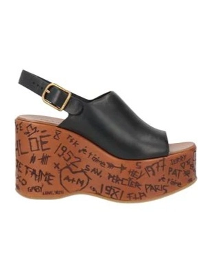Chloé Solid Color Wedge Sandals