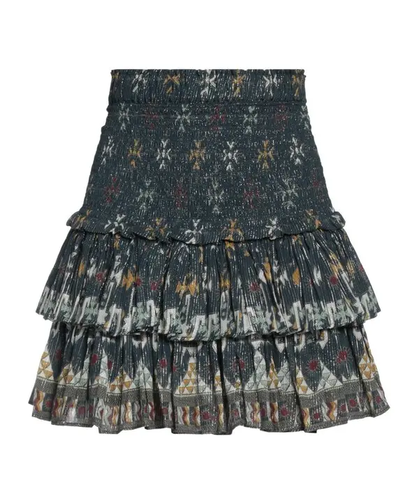 Isabel Marant Étoile Multicolor Tiered Ruched Gauze Skirt - Black