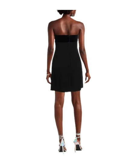 Max Mara Strapless Velvet & Crepe Dress