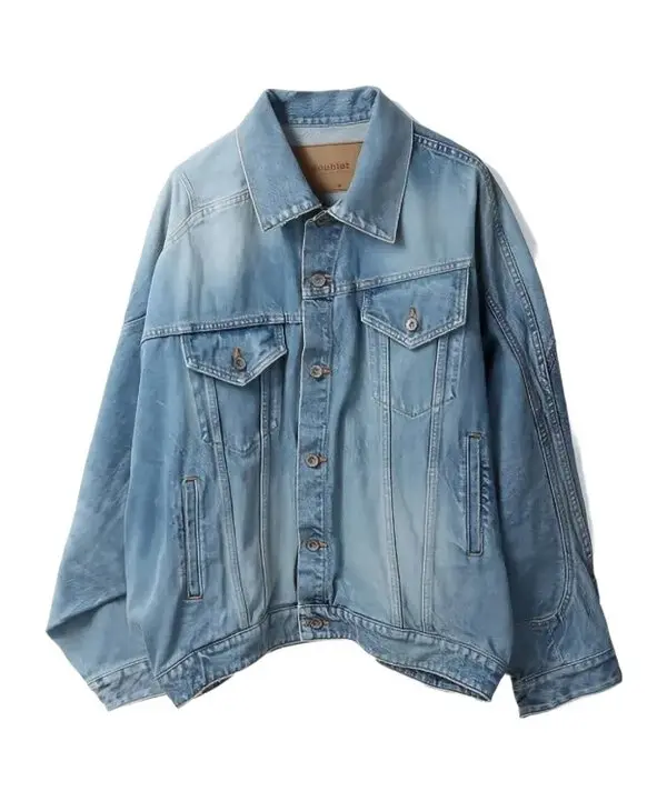 DOUBLET Asymmetrical Denim Jacket With Drop Shoulder