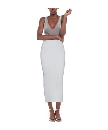 MAISON MARGIELA Vertical Rib Knit Midi Skirt