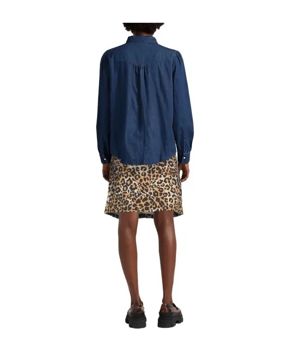 Max Mara Leopard Print Gabardine Flared Mini Skirt