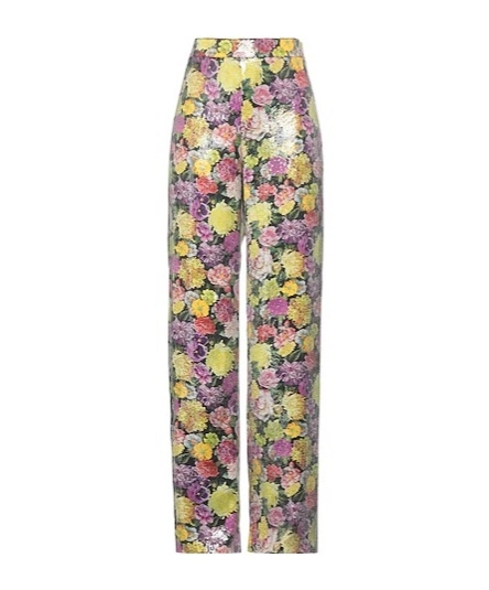 Max Mara Floral Print Sequin Trousers