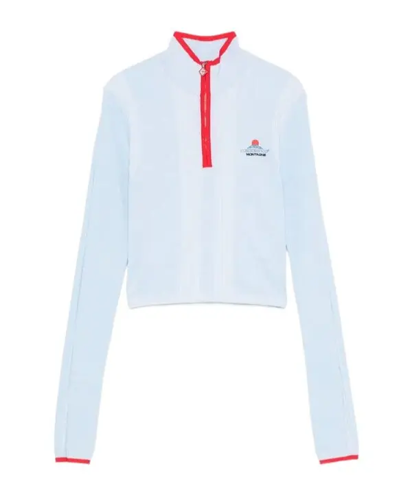 Casablanca Ribbed Zip-up Sweatshirt