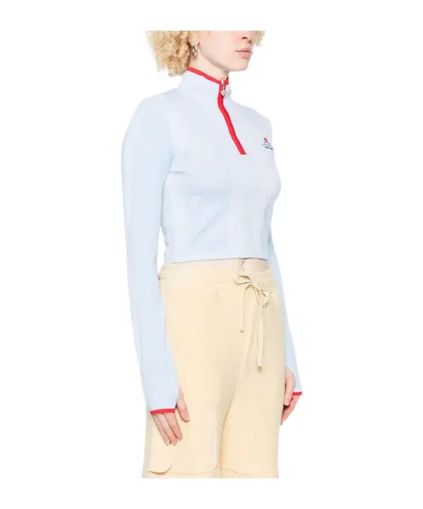 Casablanca Ribbed Zip-up Sweatshirt