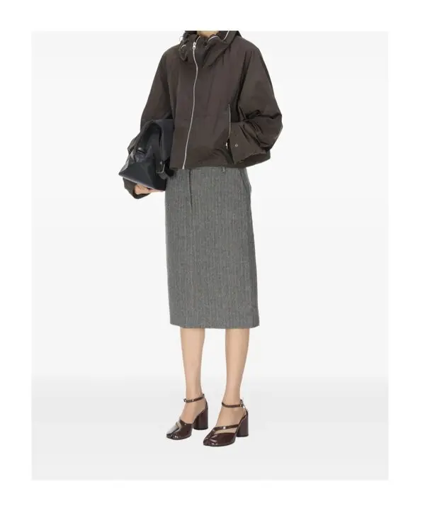 LOW CLASSIC Drawstring-neck Zip Jacket - Black
