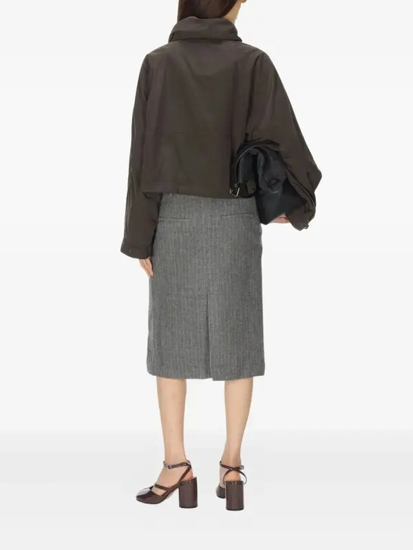 LOW CLASSIC Drawstring-neck Zip Jacket - Black