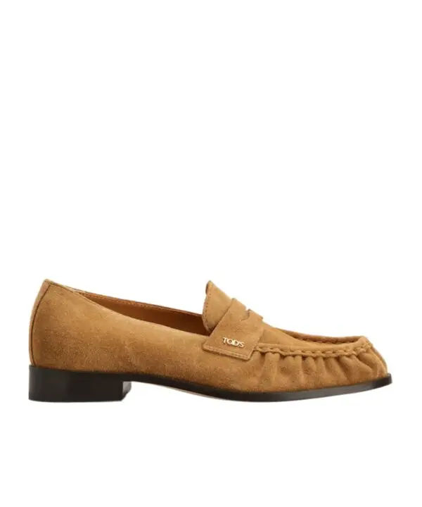 TOD'S Suede Loafers With Logo Detail