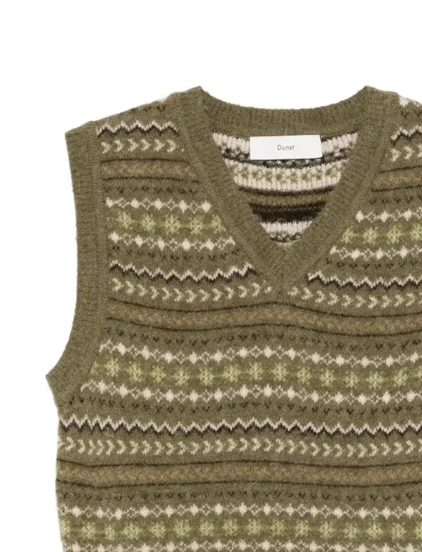 DUNST V-neck Sleeveless Sweater - Olive Green