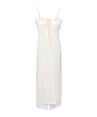 MAISON MARGIELA Satin Flare Dress - White