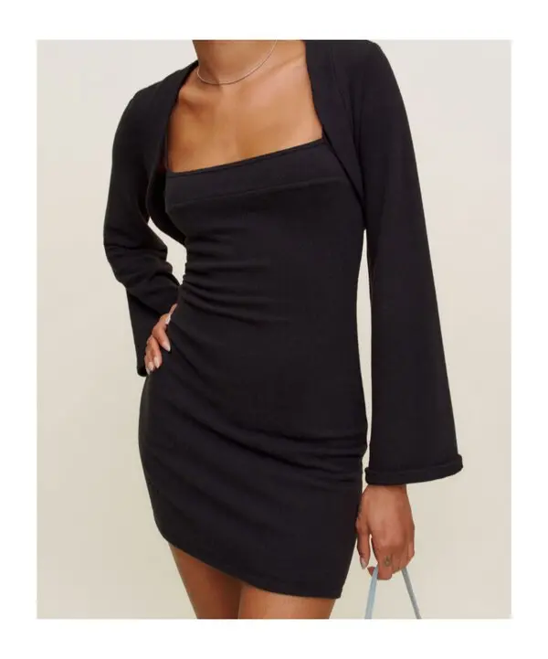 REFORMATION Chloe Knit Shrug Dress Set