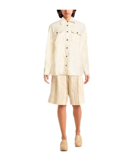 Max Mara Linen Shirt With Appliqués And Embroidery