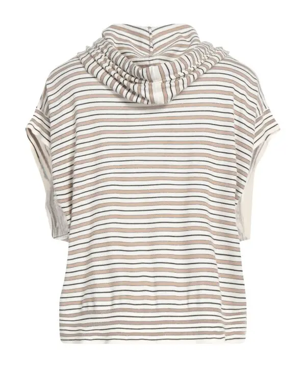 Brunello Cucinelli Striped Hooded Sleeveless Top