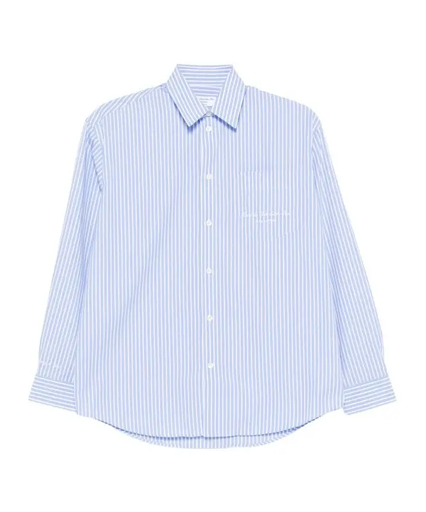 SPORTY  RICH Sporty & Rich Striped Embroidered Shirt