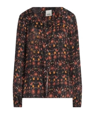 Isabel Marant Étoile Floral Print Satin Jacquard Blouse