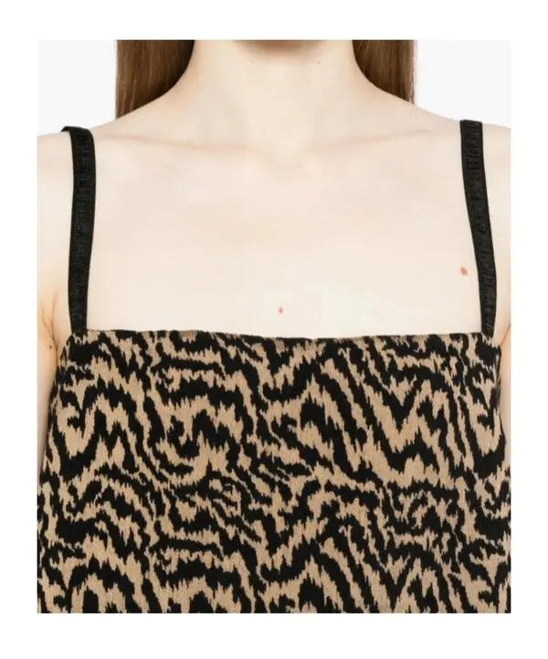 REFORMATION Adette Dress Animal Print Square Neck Spaghetti Strap Dress