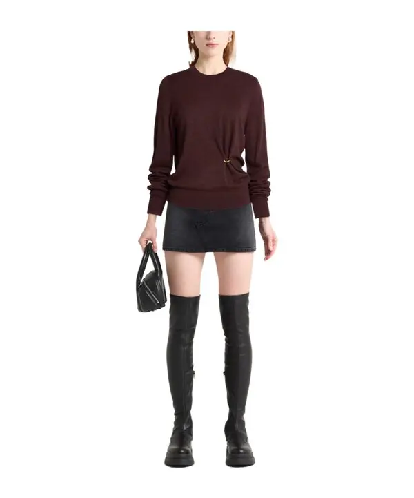 Isabel Marant Étoile Crew-neck Knit Top With Metal Ring Detail - Black
