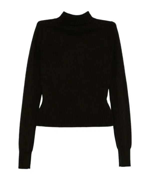 REFORMATION Jett High Neck Long Sleeve T-shirt - Black