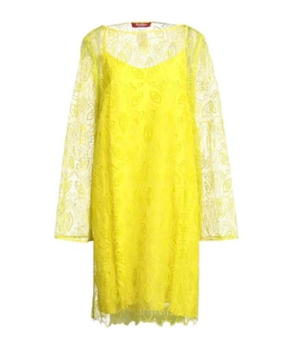 Max Mara Solid Embroidered Dress