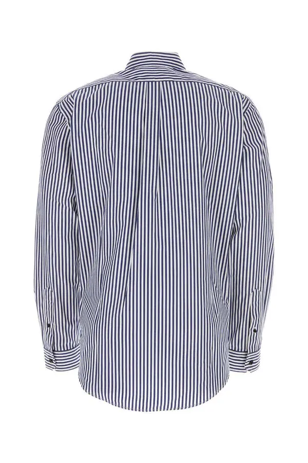 Y/project Logo Embroidered Striped Poplin Shirt