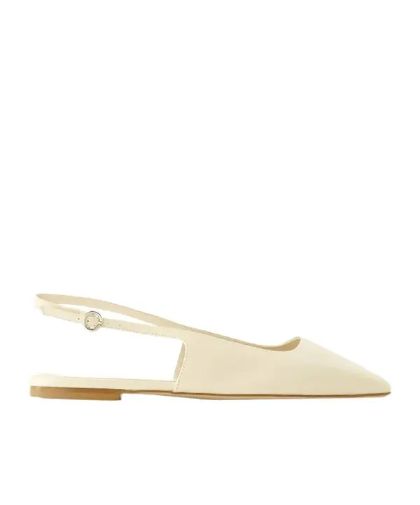AeydĒ Liya Leather Slingback Flat Pumps - Nude