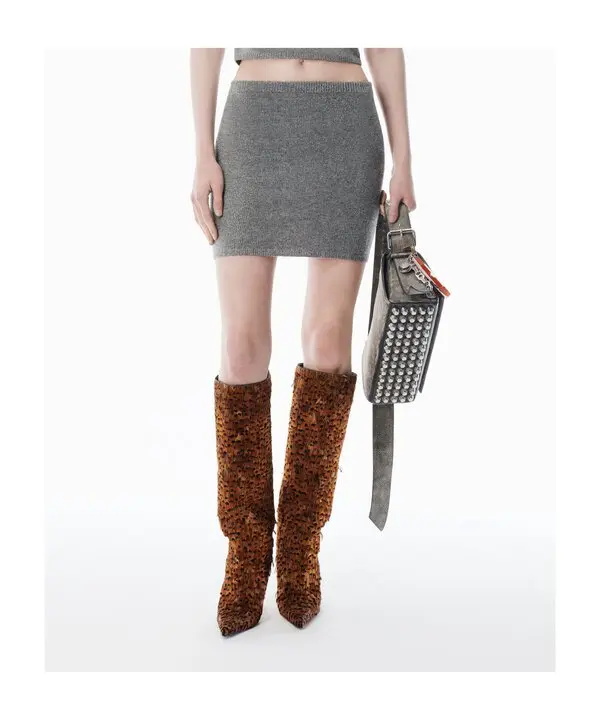 Alexander Wang Wool-blend Hotfix Embellished Mini Skirt
