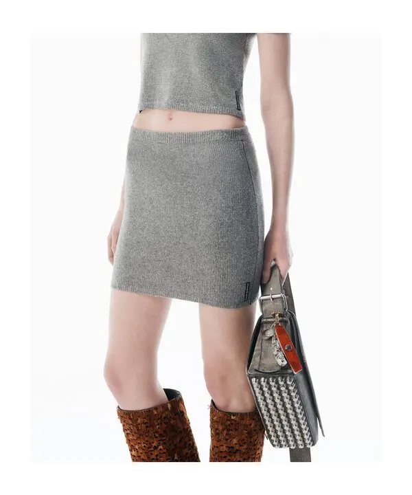Alexander Wang Wool-blend Hotfix Embellished Mini Skirt