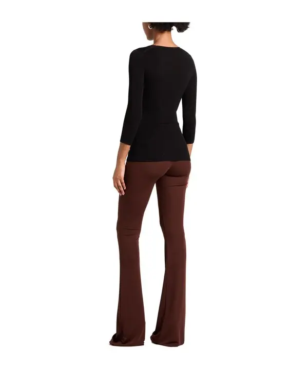 Isabel Marant Étoile Ribbed Knit Top With V-neck And 3/4 Sleeves