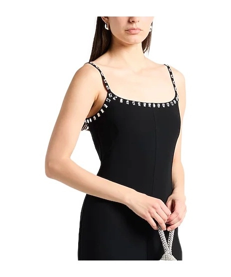 Max Mara Sleeveless Crystal Embellished Fitted Dress
