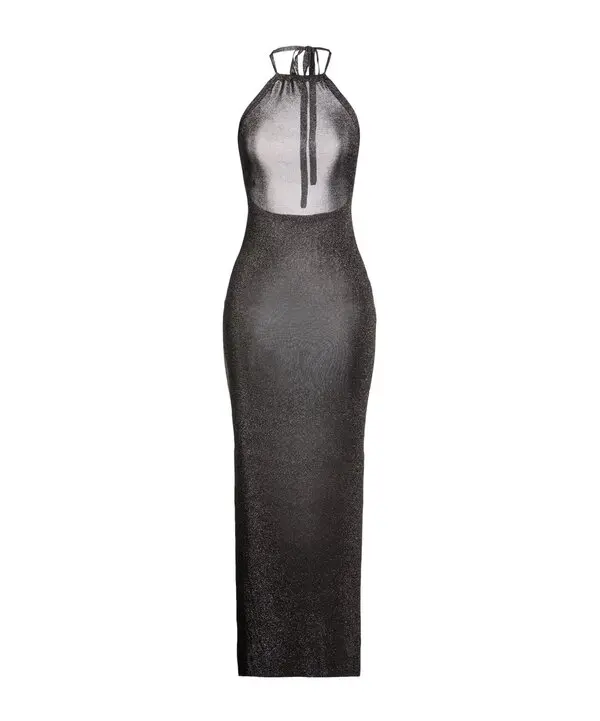 Balenciaga Metallic Cami Fitted Dress - Black