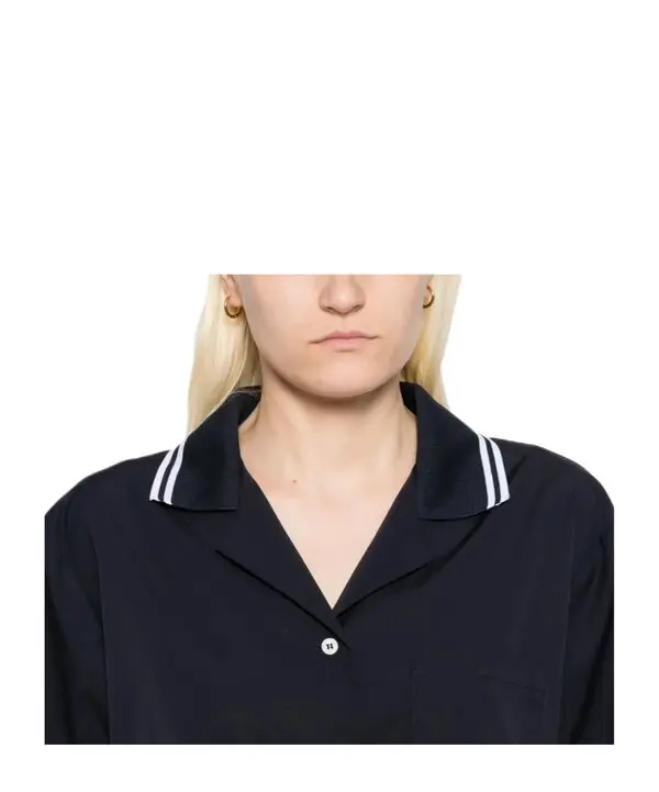 SPORTY  RICH Sporty & Rich Cotton Button-up Shirt With Embroidered Logo
