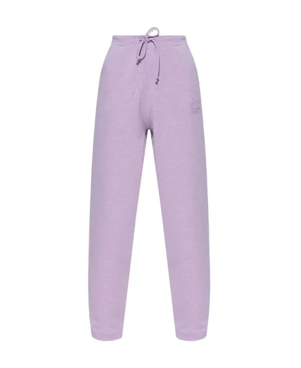 GANNI Logo-embroidered Drawstring Pants - Purple