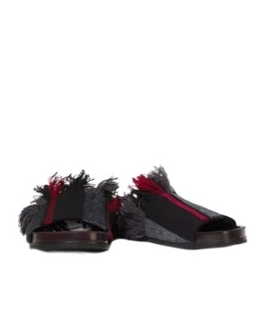 Chloé Striped Tassel Flat Sandals