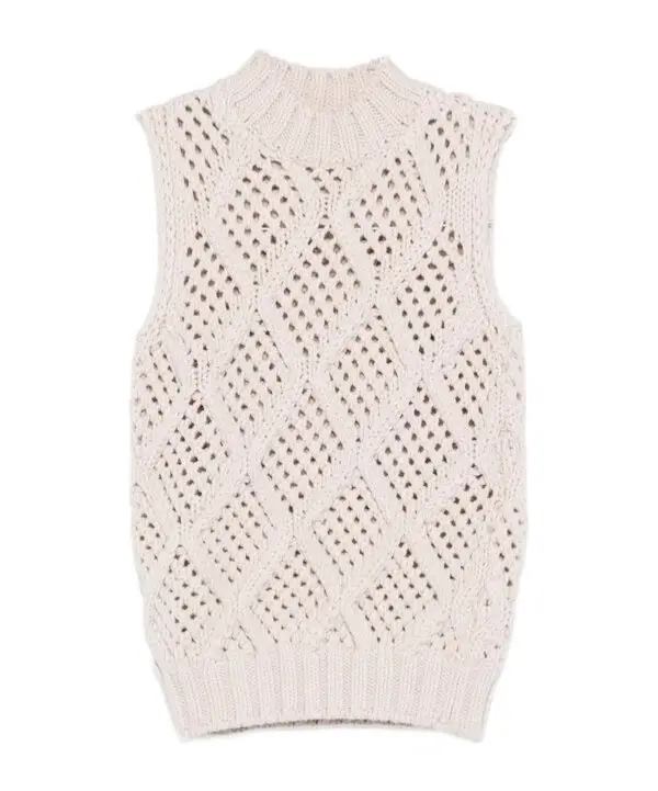 Eleventy Cable-knit Sleeveless Top