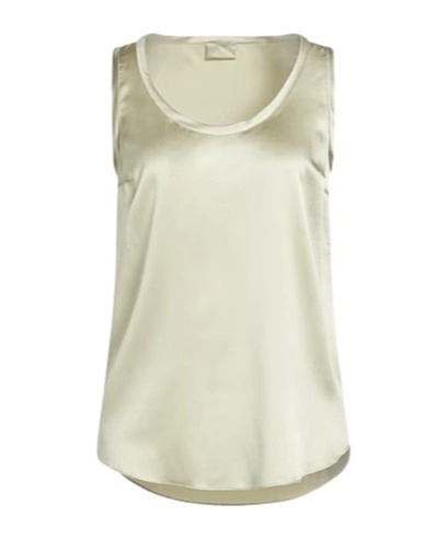 Brunello Cucinelli Sleeveless Satin Top - White