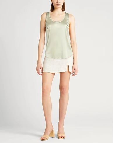 Brunello Cucinelli Sleeveless Satin Top - White
